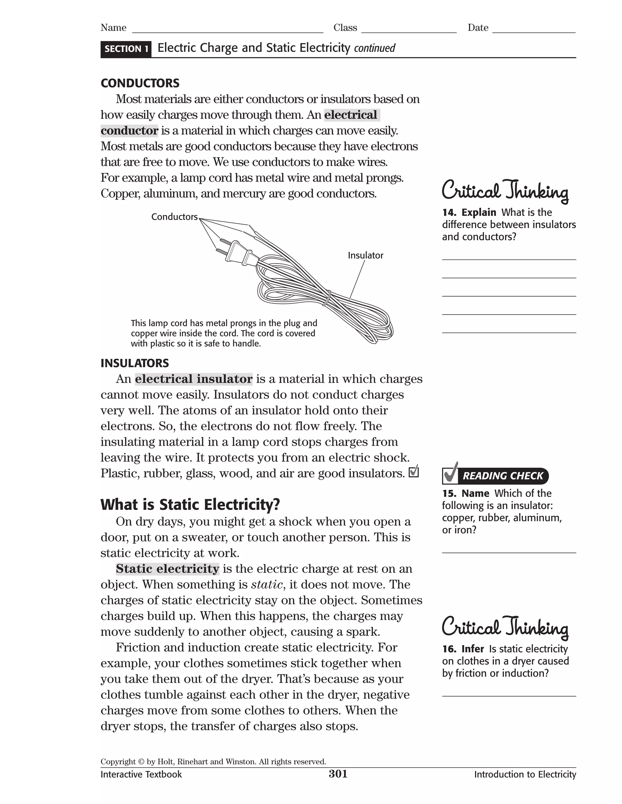 Interactive textbook ch. 17 introduction to electricity | PDF