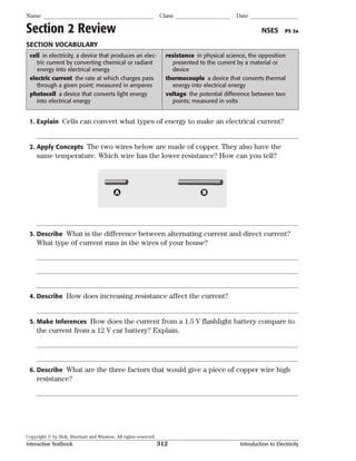 Interactive textbook ch. 17 introduction to electricity | PDF