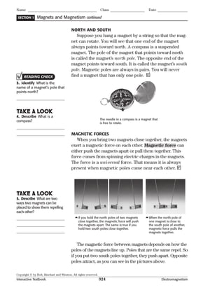 Interactive textbook ch. 18 sec 1 magnets & magnetism | PDF