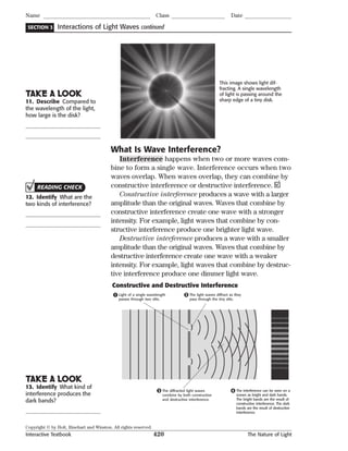 Interactive textbook ch. 22 the nature of light | PDF