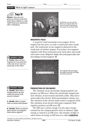 Interactive textbook ch. 22 the nature of light | PDF