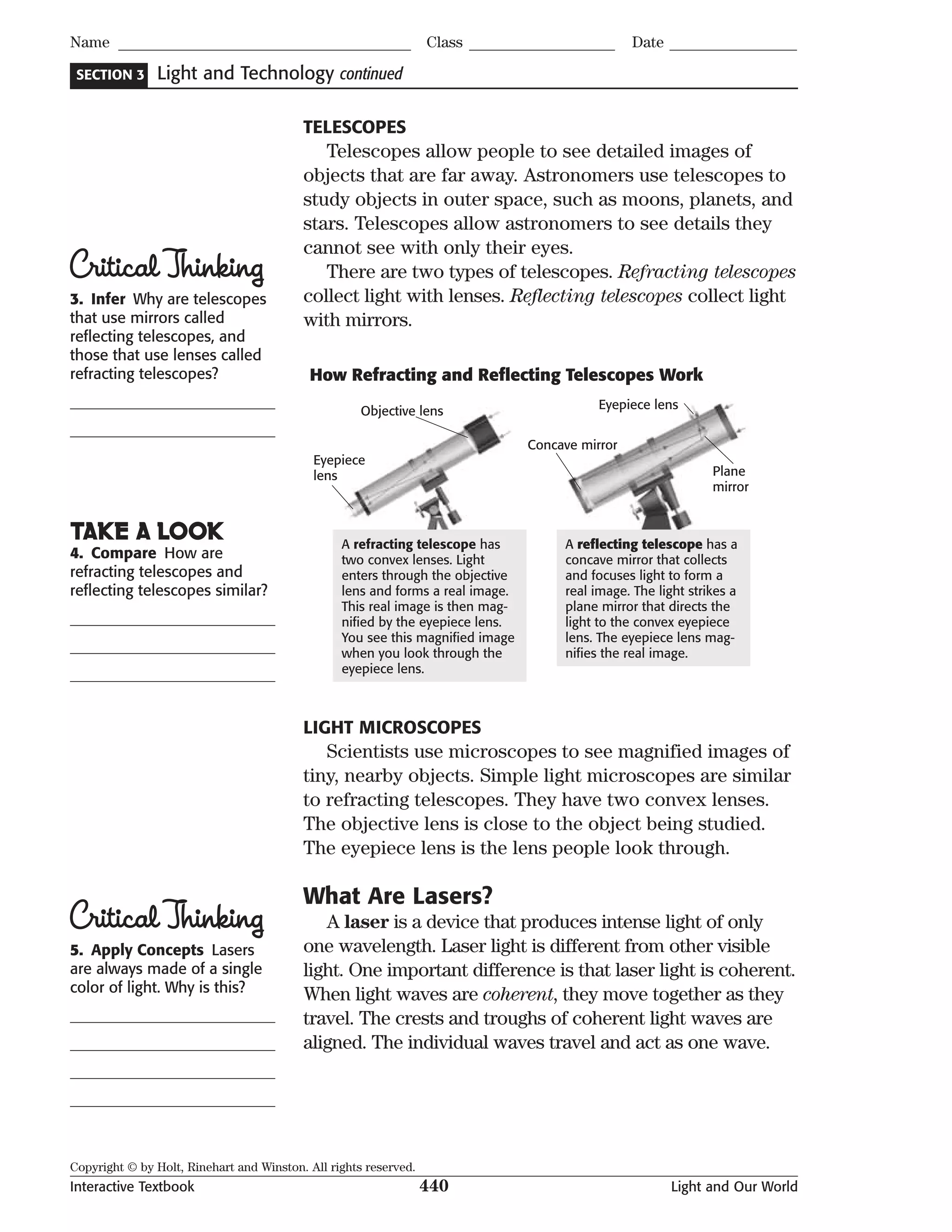 Interactive textbook ch 23 light and our world | PDF