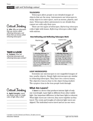 Interactive textbook ch 23 light and our world | PDF