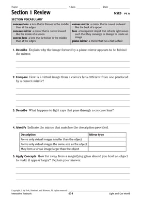 Interactive textbook ch 23 light and our world | PDF