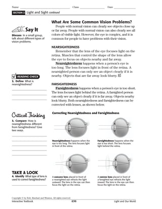 Interactive textbook ch 23 light and our world | PDF