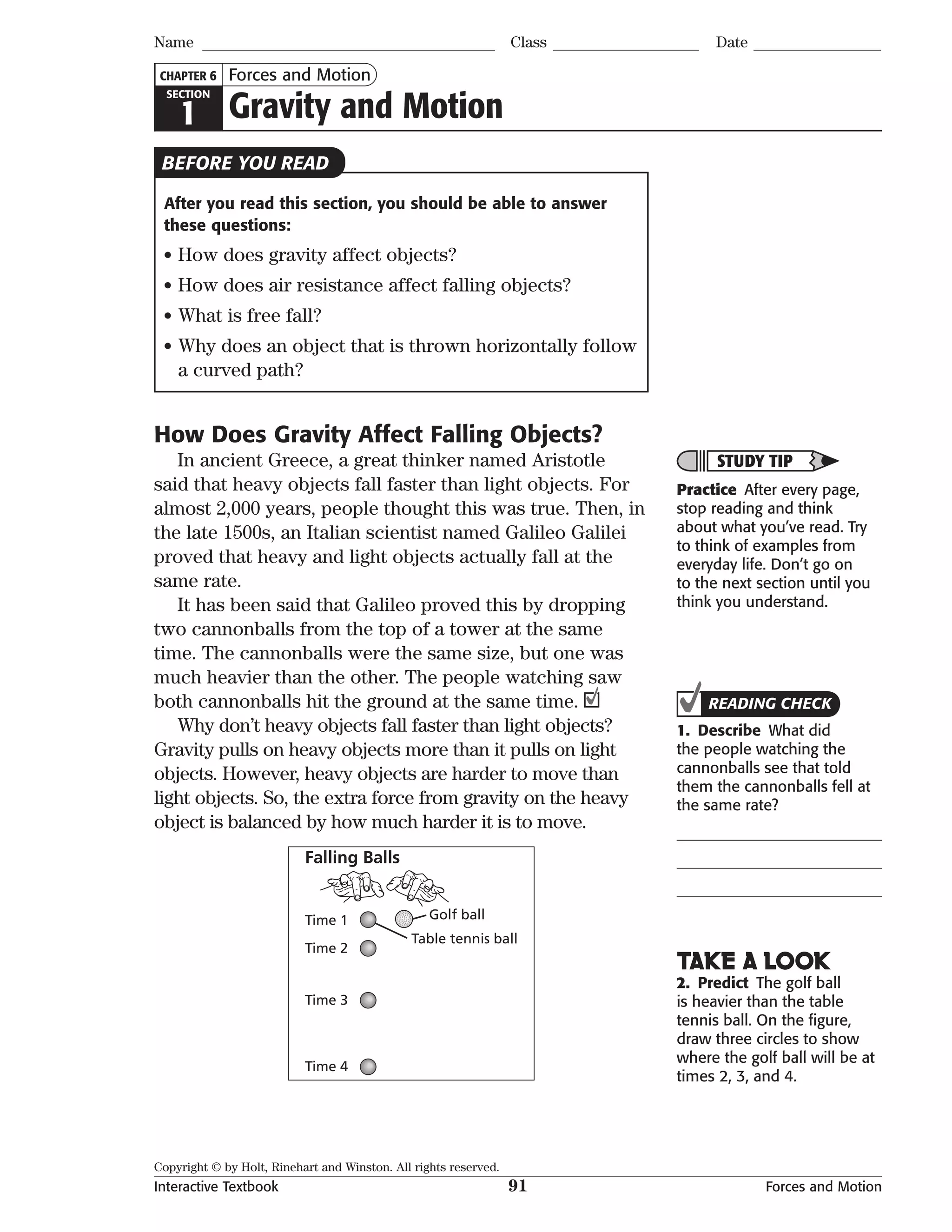 Interactive Textbook Ch. 6 Forces and Motion | PDF