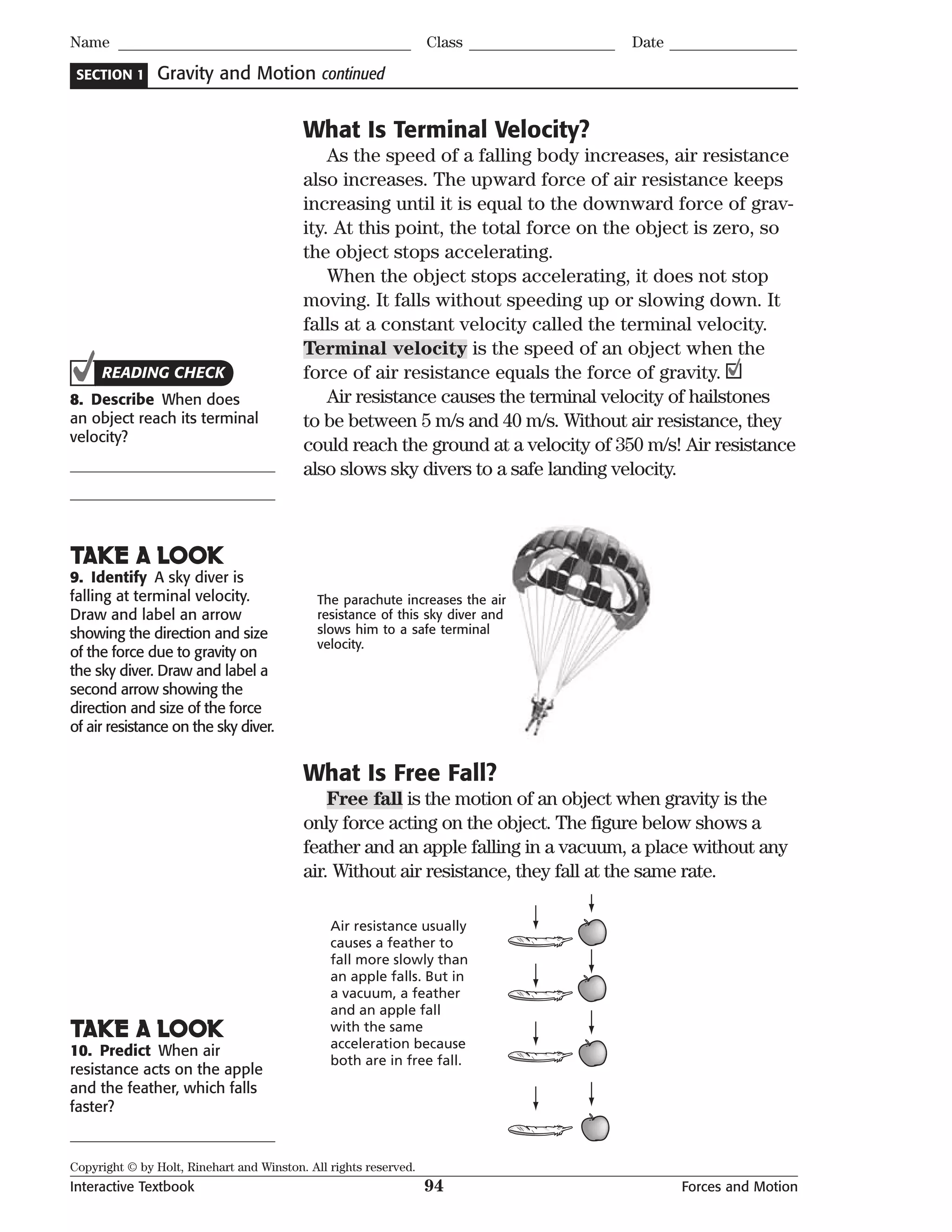 Interactive Textbook Ch. 6 Forces and Motion | PDF