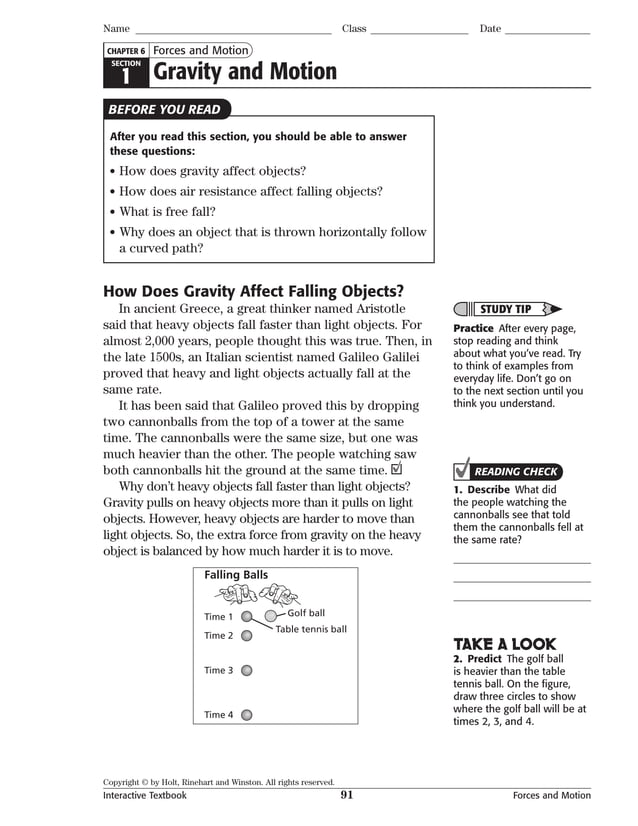 Interactive Textbook Ch. 6 Forces and Motion | PDF | Physics | Science