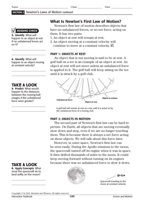 Interactive Textbook Ch. 6 Forces and Motion | PDF
