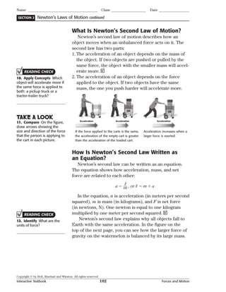Interactive Textbook Ch. 6 Forces and Motion | PDF
