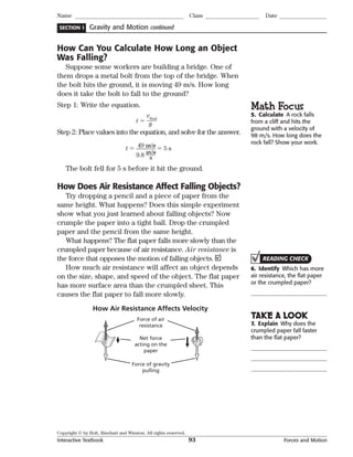 Interactive Textbook Ch. 6 Forces and Motion | PDF
