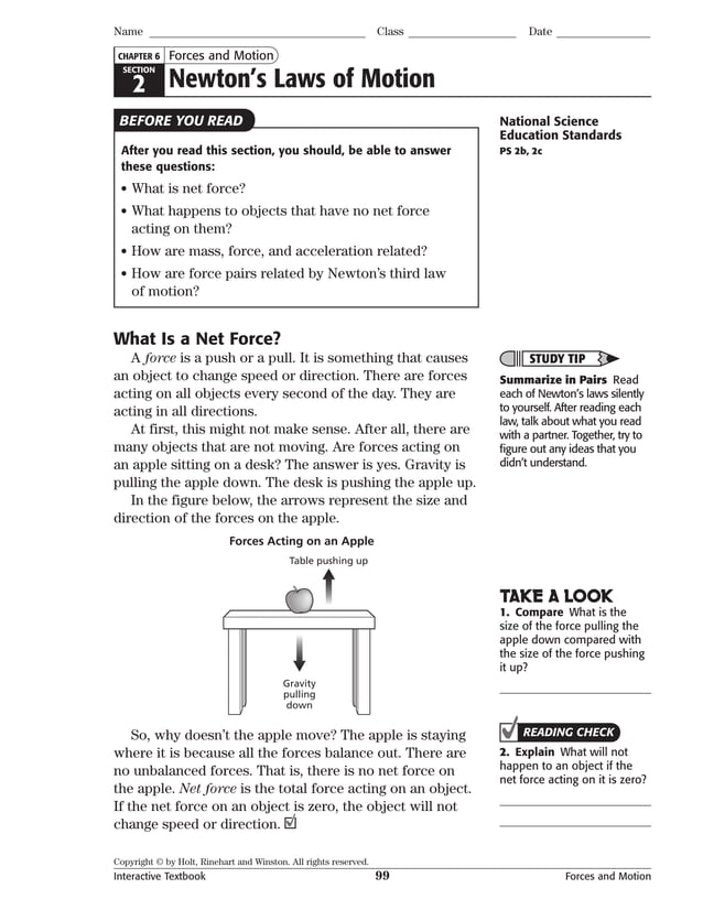 Interactive Textbook Ch. 6 Forces and Motion | PDF | Physics | Science