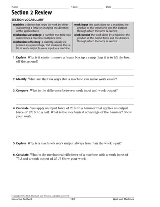 Interactive Textbook Ch. 8 Work and Machines | PDF