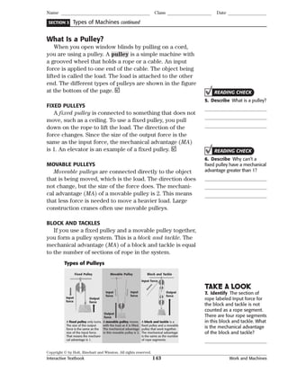 Interactive Textbook Ch. 8 Work and Machines | PDF