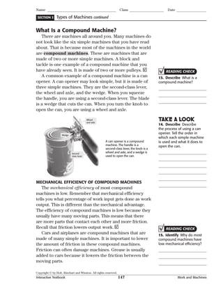 Interactive Textbook Ch. 8 Work and Machines | PDF