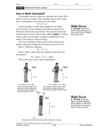 Interactive Textbook Ch. 8 Work and Machines | PDF