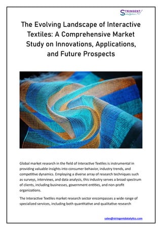 Interactive Textiles Market.pdf | Apparel Industry | Industries