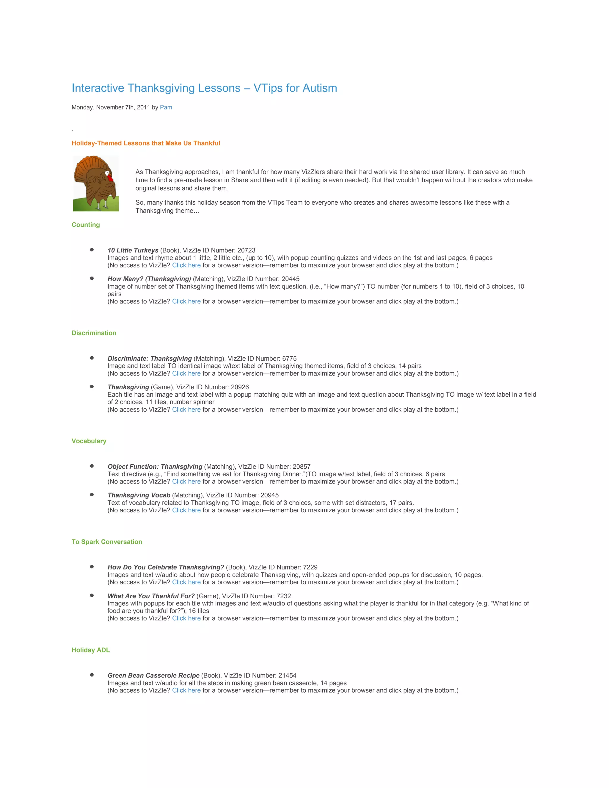 Interactive thanksgiving lessons | PDF | Food & Drink