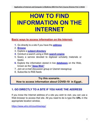HOW TO FIND INFORMATION ON THE INTERNET | PDF | Search | Internet