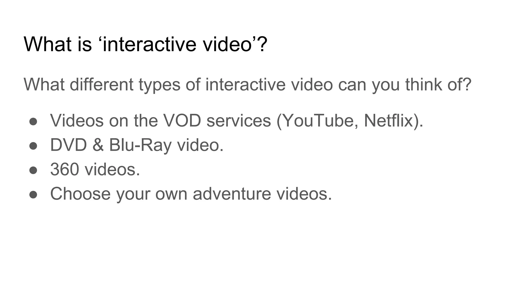 Interactive films: lesson 1 - an introduction | PPT