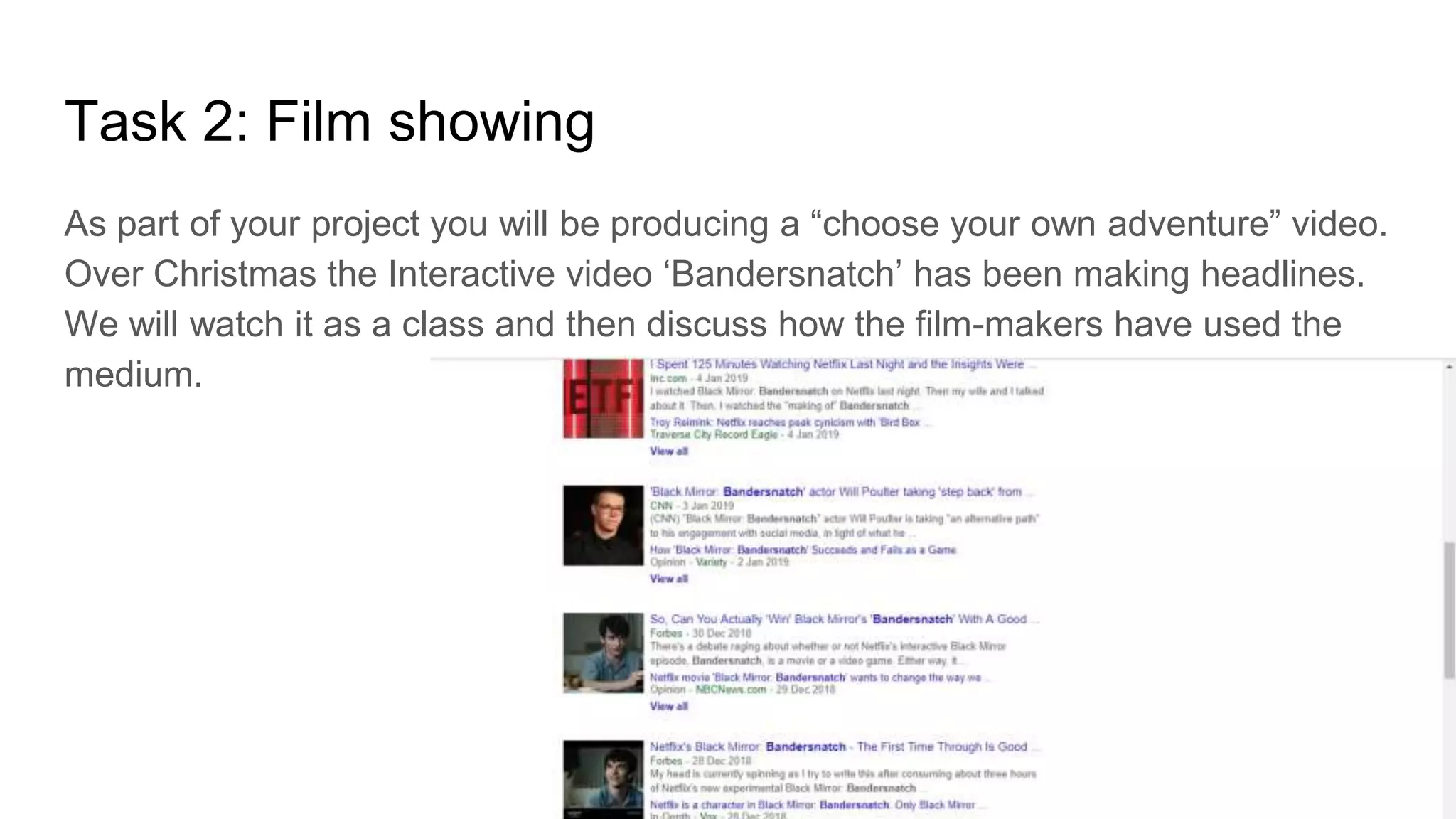 Interactive films: lesson 1 - an introduction | PPT