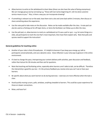 Interactive webinar suggestions and guidance | DOC