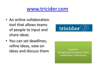 Interactive web tools | PPT