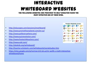 Interactive whiteboards in education | PPTX