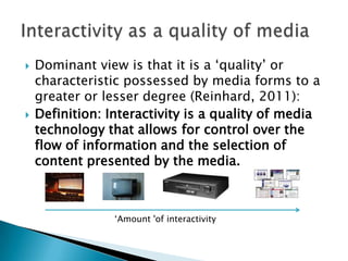 Interactivity and the problematic nature of a substantivist reading ...