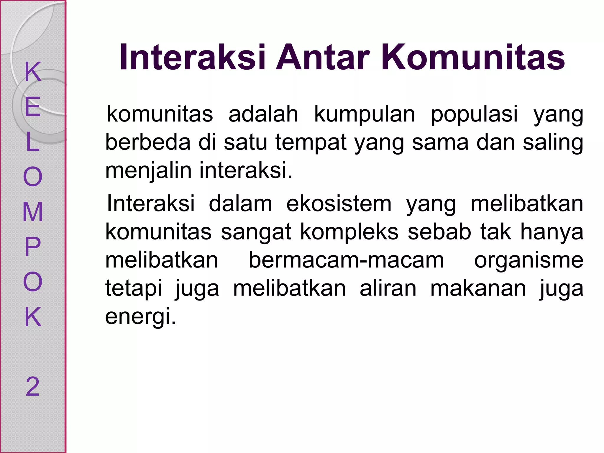 Interaksi antara komponen ekosistem | PPTX