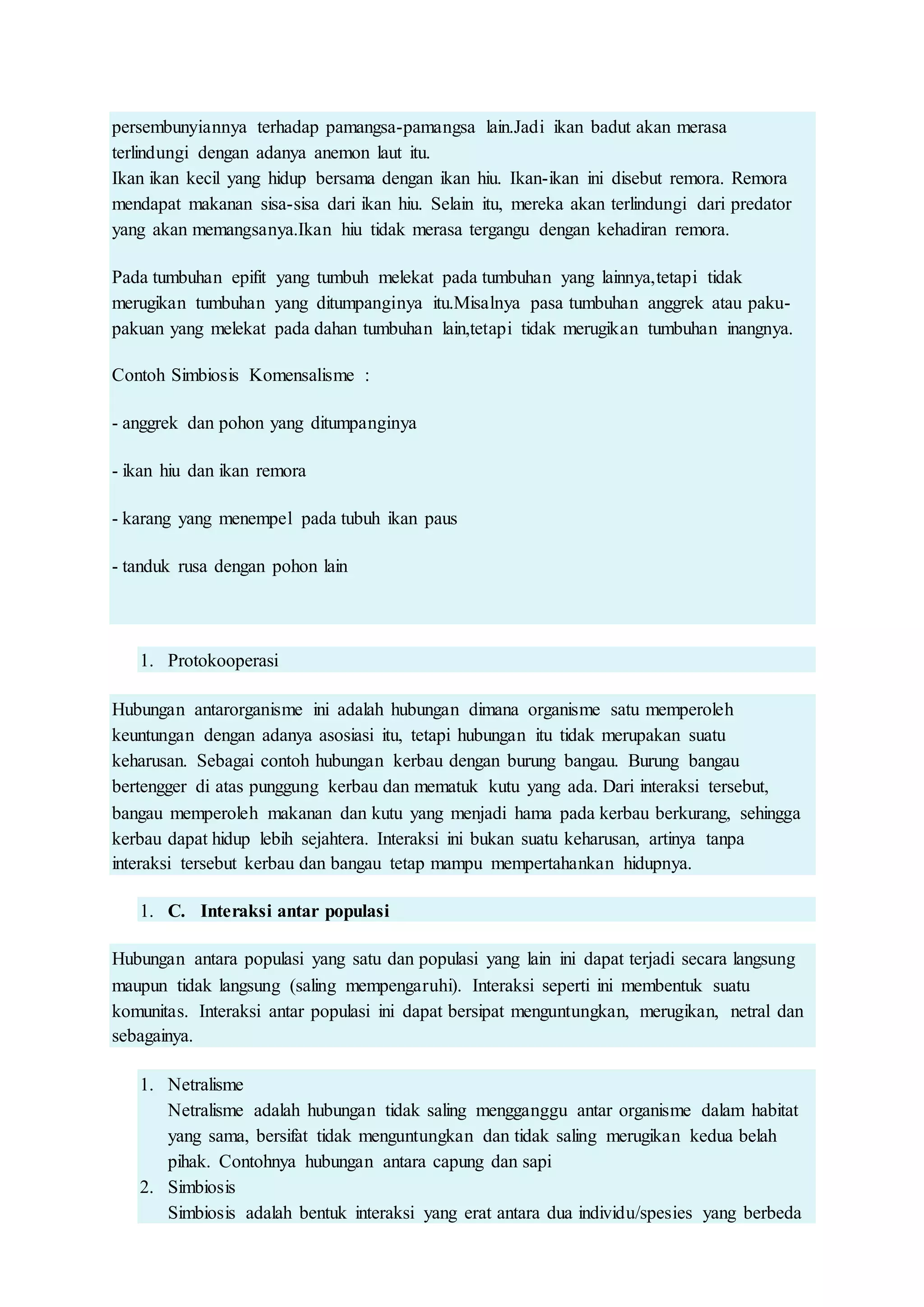 Interaksi Antar Mahluk Hidup | DOCX