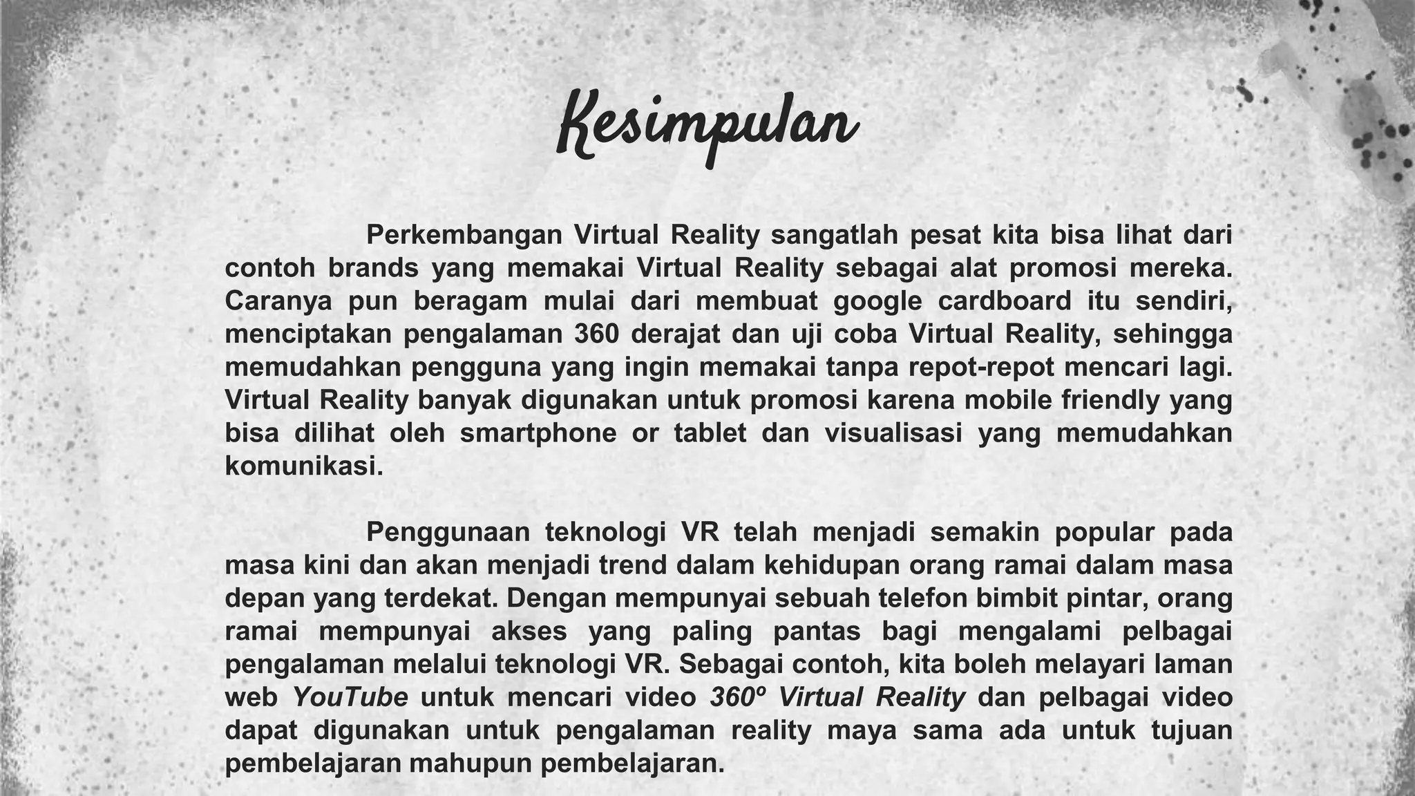 Penggunaan VR pada era digitalisasi dan modernisasi | PPT