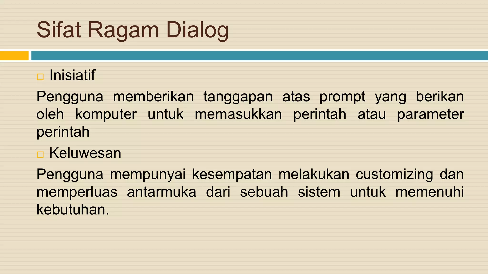 Ragam Dialog :: Interaksi Manusia dan Komputer | PPTX