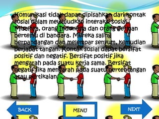 Interaksi sosial sosiologi | PPTX