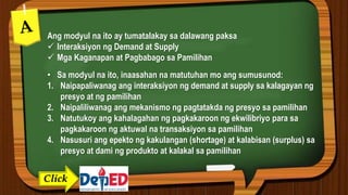 Interaksyon ng demand at suplay adm rmhs mn la - slideshare | PPTX