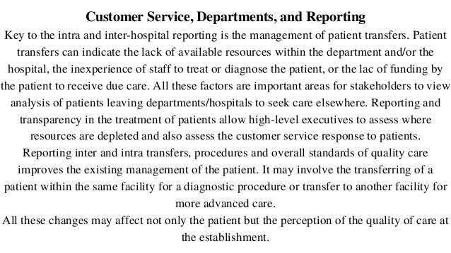 Inter and intra department reporting in healthcare how effective is it ...
