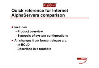 Internet AlphaServer Family from Digital Equipment Corporation | PPT