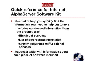 Internet AlphaServer Family from Digital Equipment Corporation | PPT