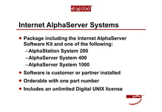 Internet AlphaServer Family from Digital Equipment Corporation | PPT