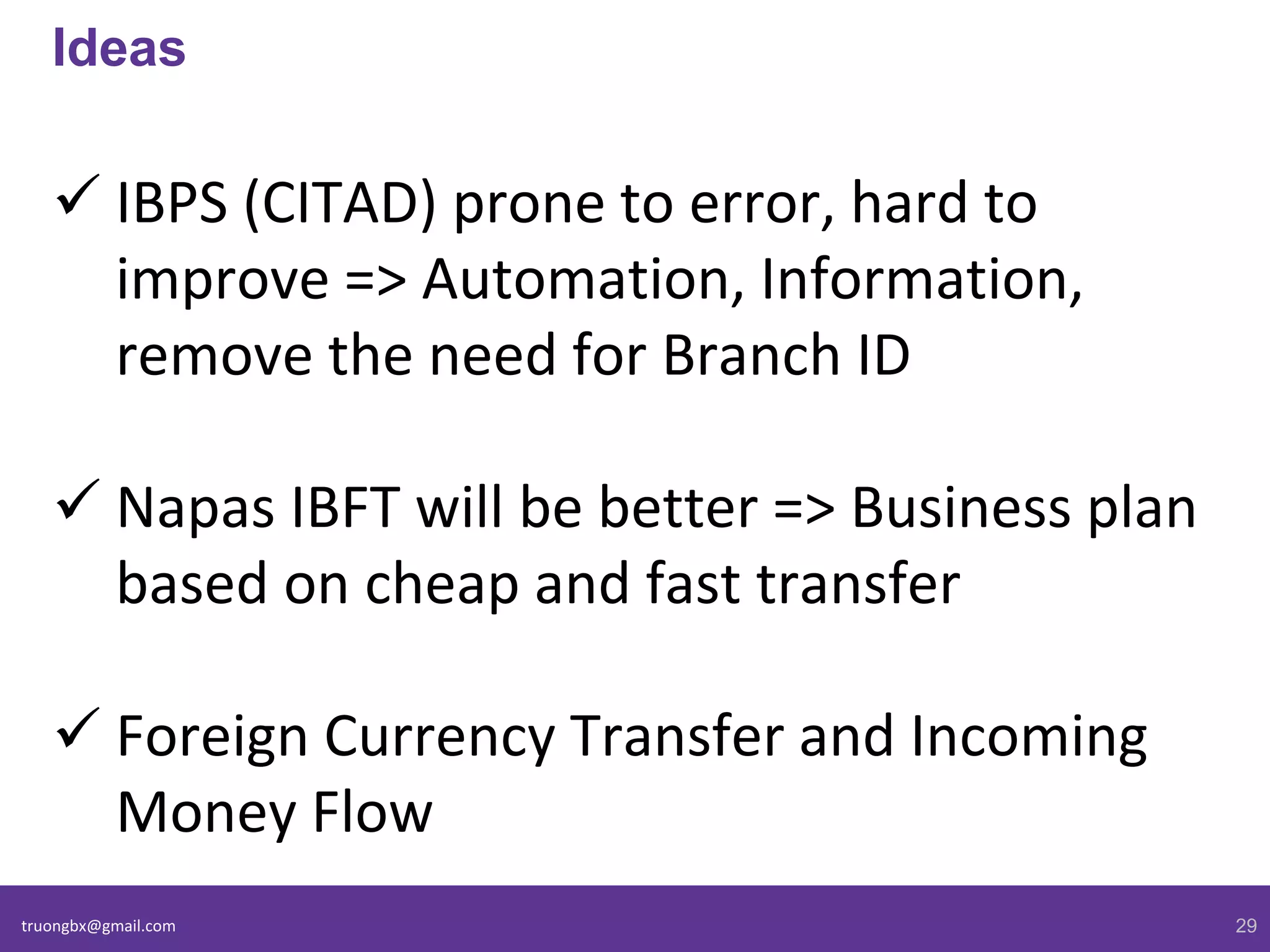 Inter-bank Fund Transfer in Vietnam and related systems | PPTX