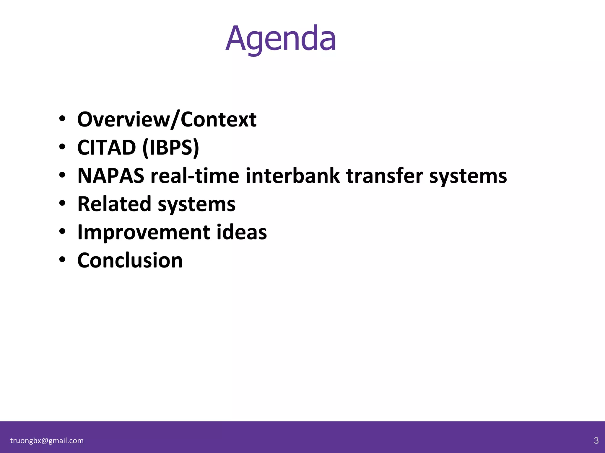 Inter-bank Fund Transfer in Vietnam and related systems | PPTX