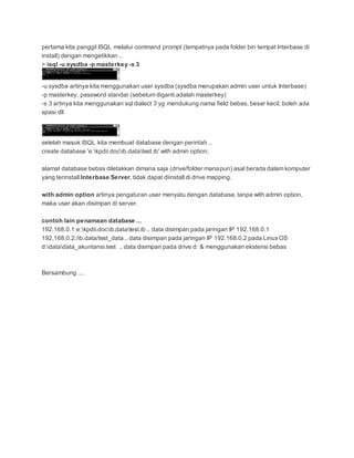 Interbase belajar | DOCX