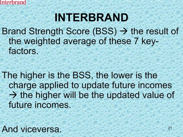 Measuring brand equity - Interbrand | PPT