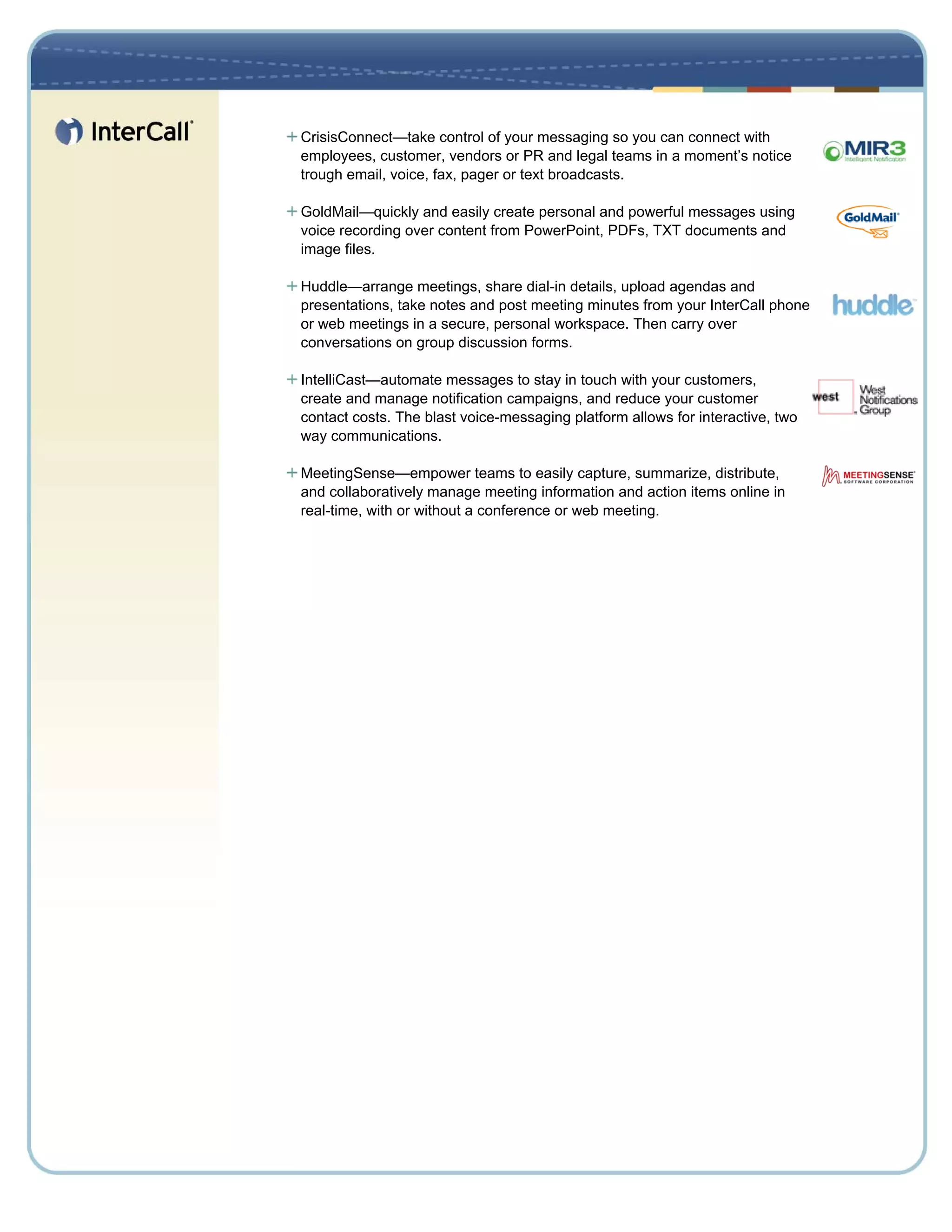 InterCall Complete Suite of Services | PDF