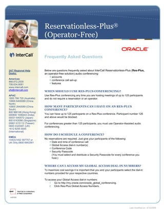 Oracle Intercalls | PDF