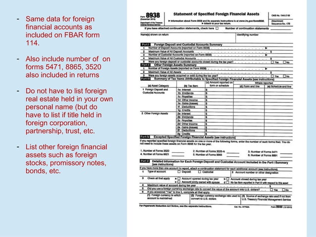 US Expat Foreign Bank, Financial & Asset Reporting Guidance | PPT