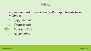 Intercellular Junctions - Types and Location with MCQs | PPTX