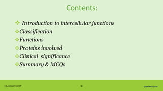 Intercellular Junctions - Types and Location with MCQs | PPTX