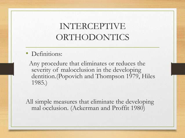 interceptive orthodontics applications.ppt | Dental Health | Diseases and Conditions