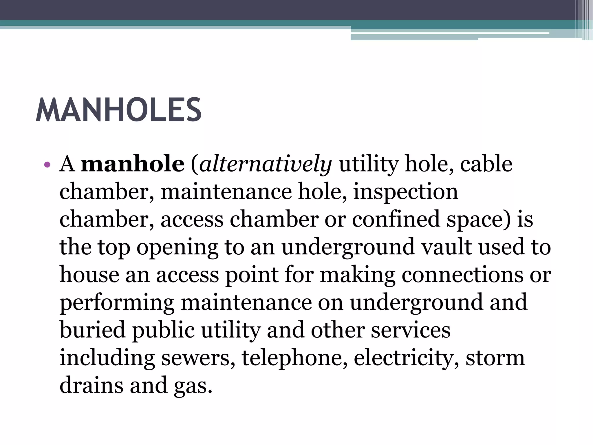 Interceptors and manholes | PPTX